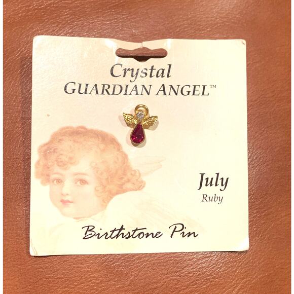 No brand | Jewelry | Vintage Crystal Guardian Angel July Ruby ...